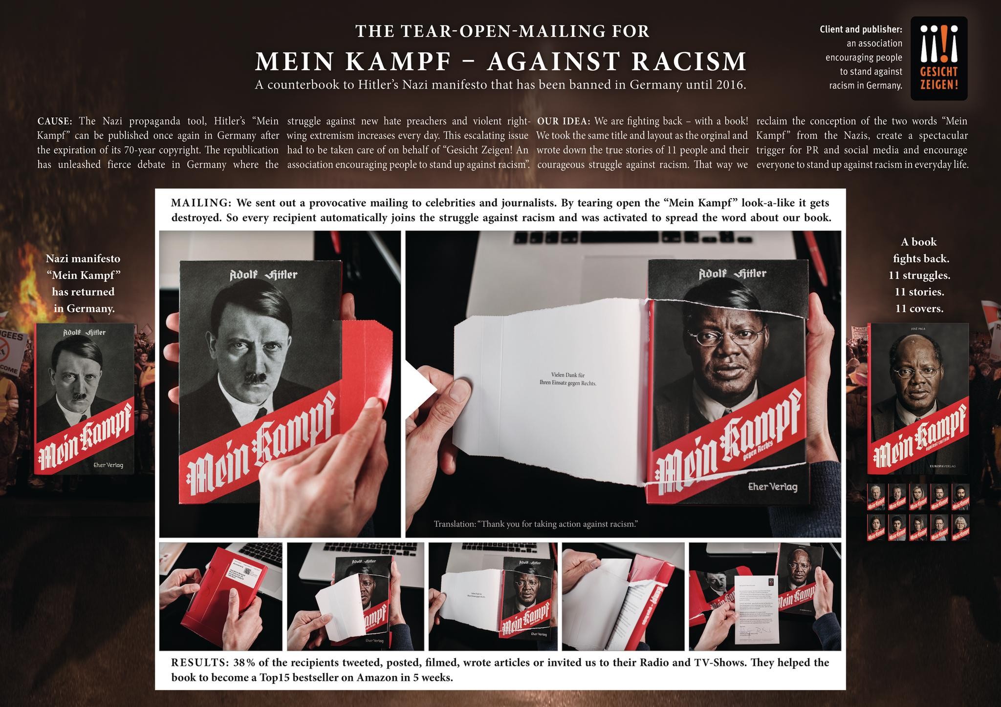 The tear-off-posters for "Mein Kampf - against racism" | Campaign | THE ...